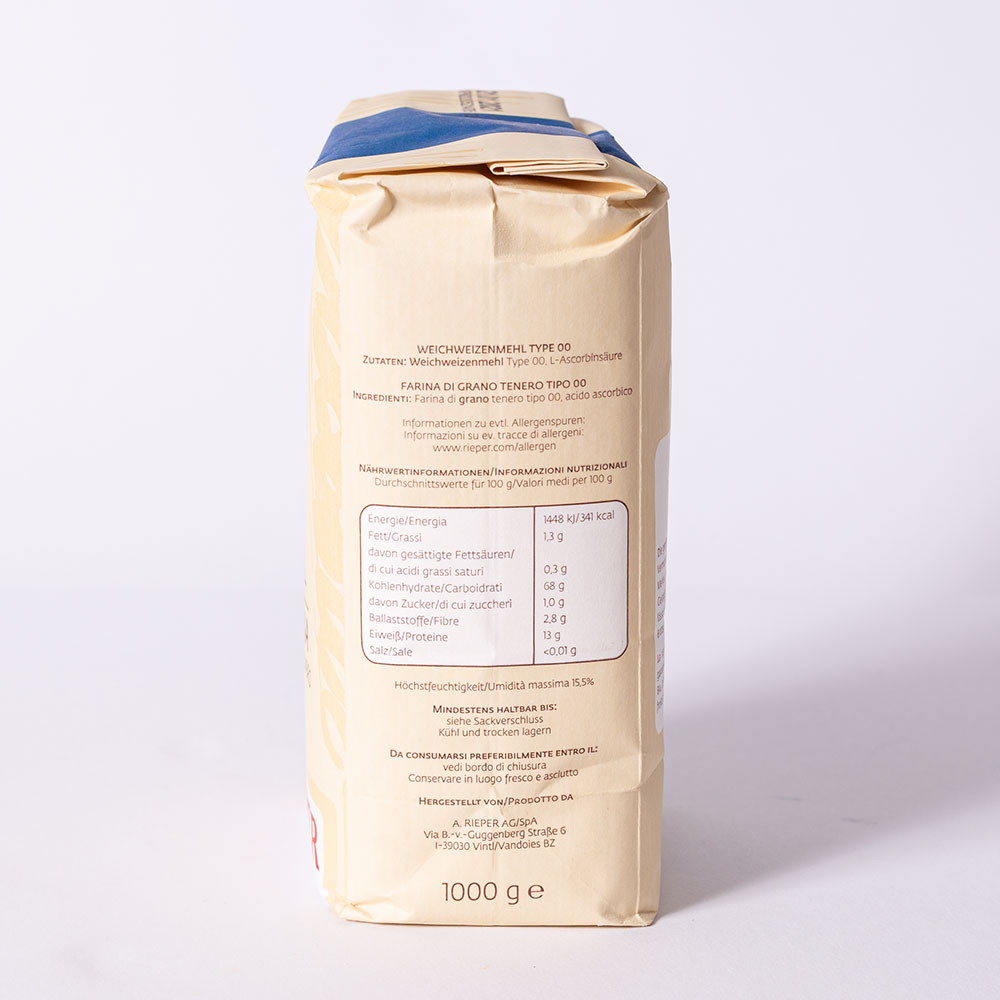 Soft wheat flour type 00 blue - Rieper - 1kg | Karadarshop.com