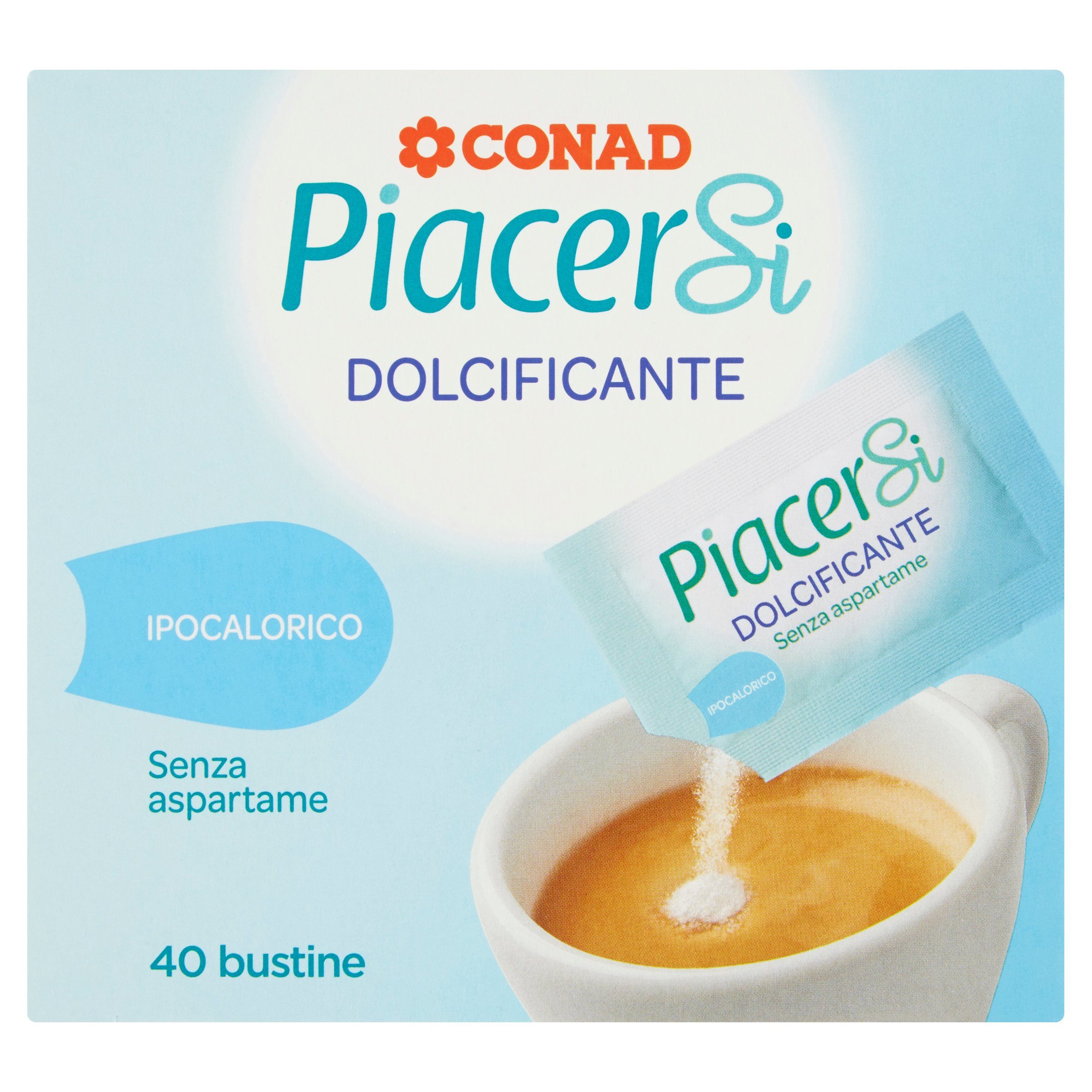 Piacersi dolcificante 40 sachets - Conad - 40g | Karadarshop.com